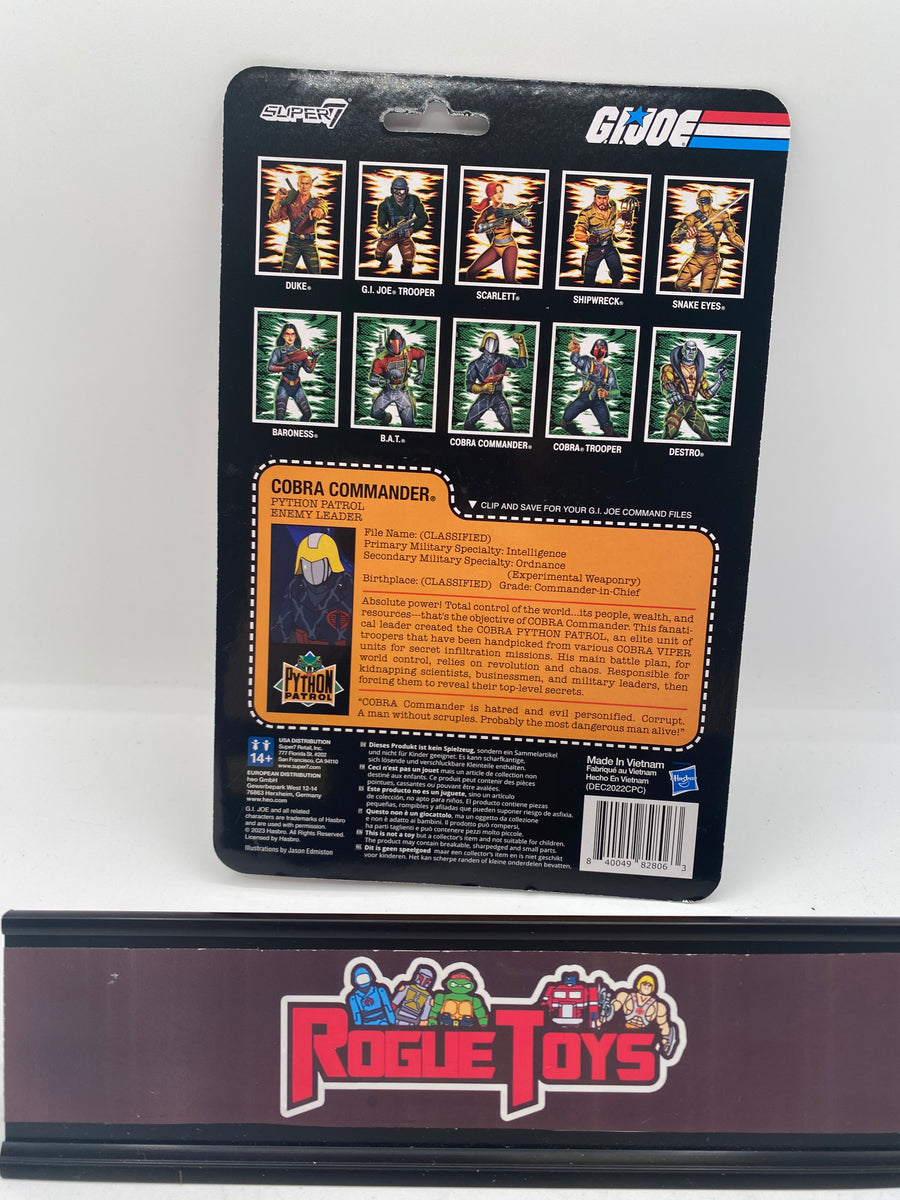 Super7 ReAction Figure GI Joe Python Patrol Cobra Commander Enemy Lead ...