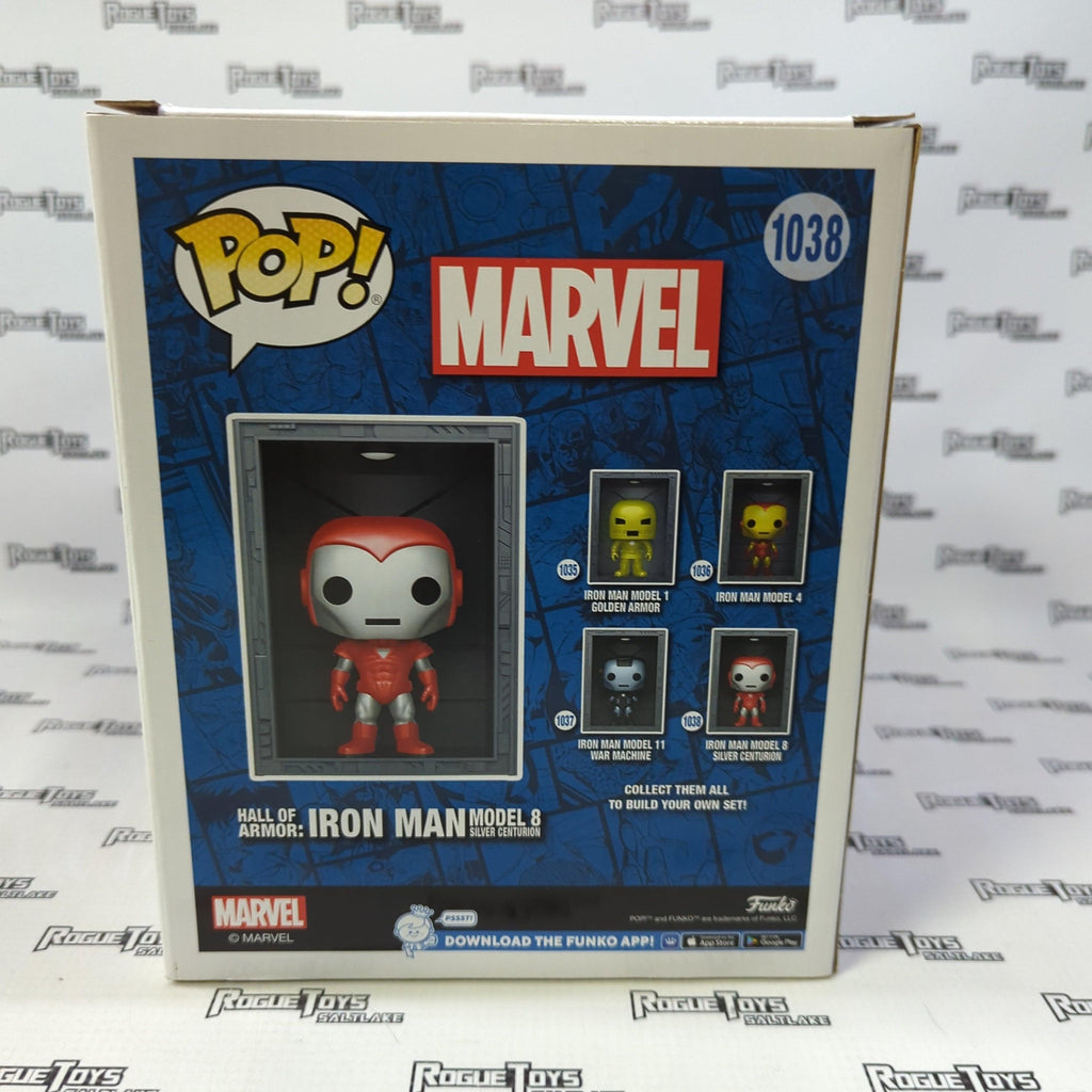 Funko pop! marvel hall of armor: iron man model 8 silver centurion (pr