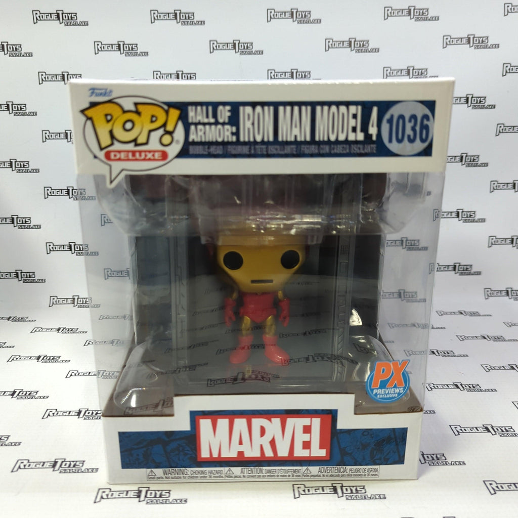Funko pop! deluxe marvel hall of armor: iron man model 4 (previews exc