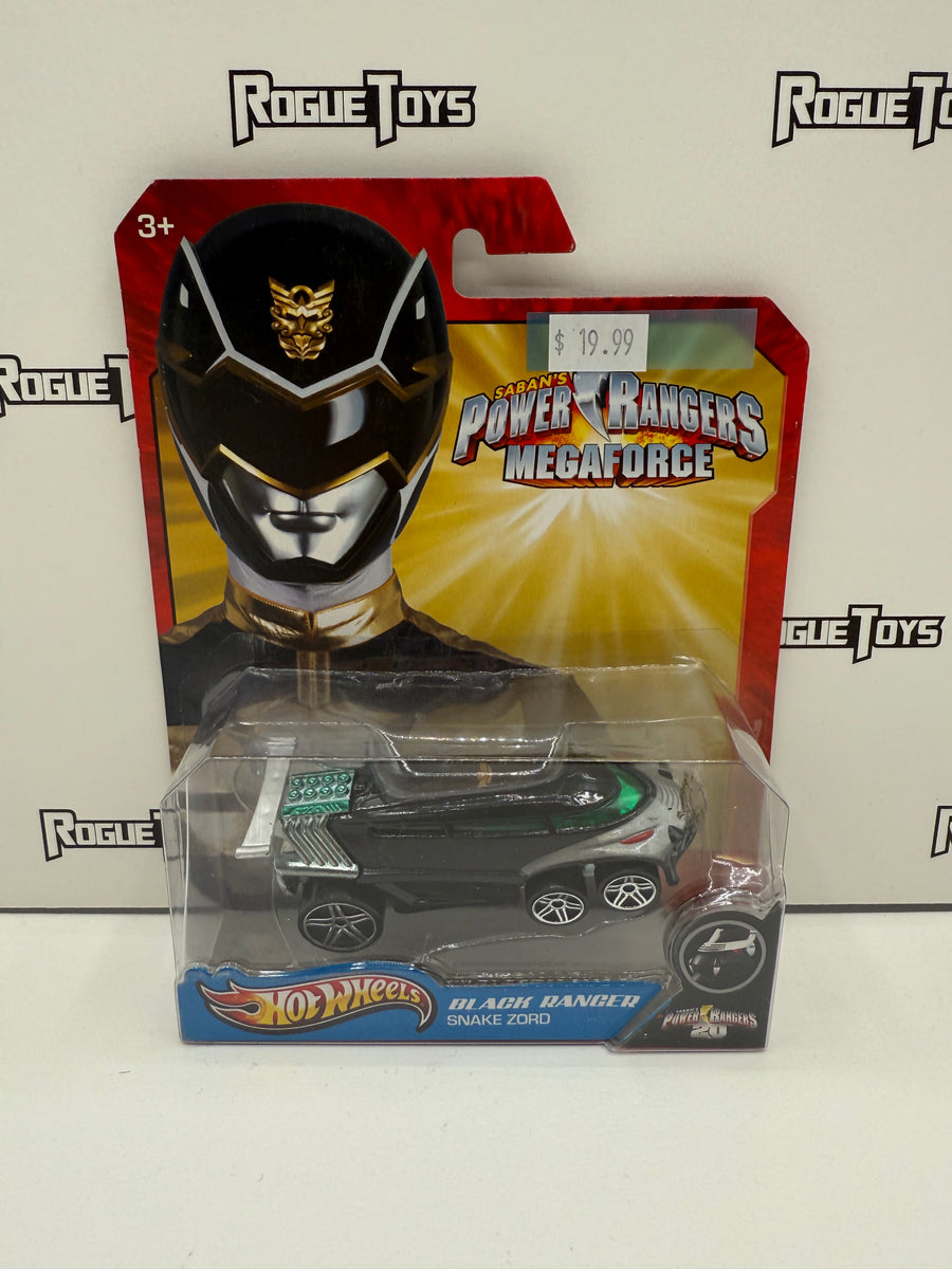 Mattel Hot Wheels Power Rangers Megaforce Black Ranger Snake Zord ...