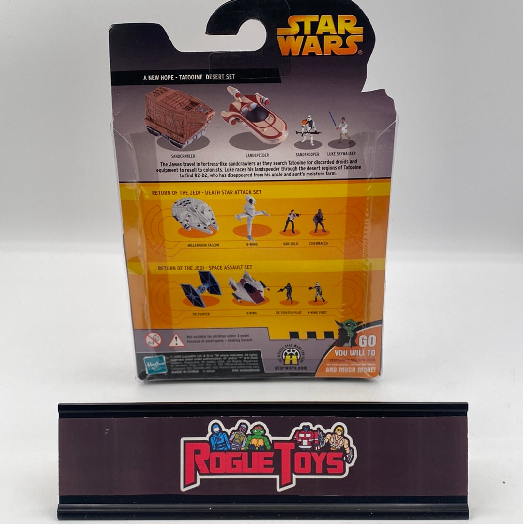 Hasbro Star Wars Micro Vehicles Sandcrawler & Landspeeder w/ Sandtroop ...