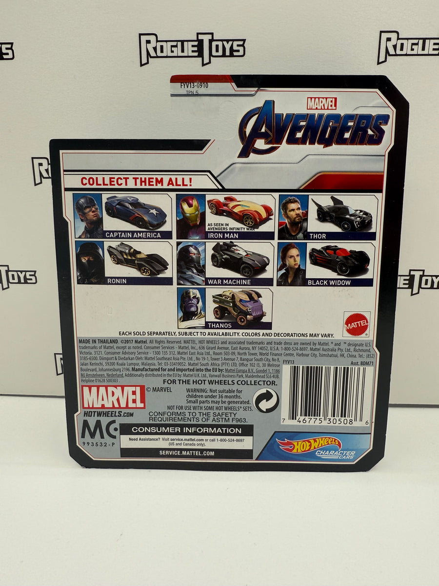 Mattel Hot Wheels Character Cars Avengers First Appearance War Machine ...