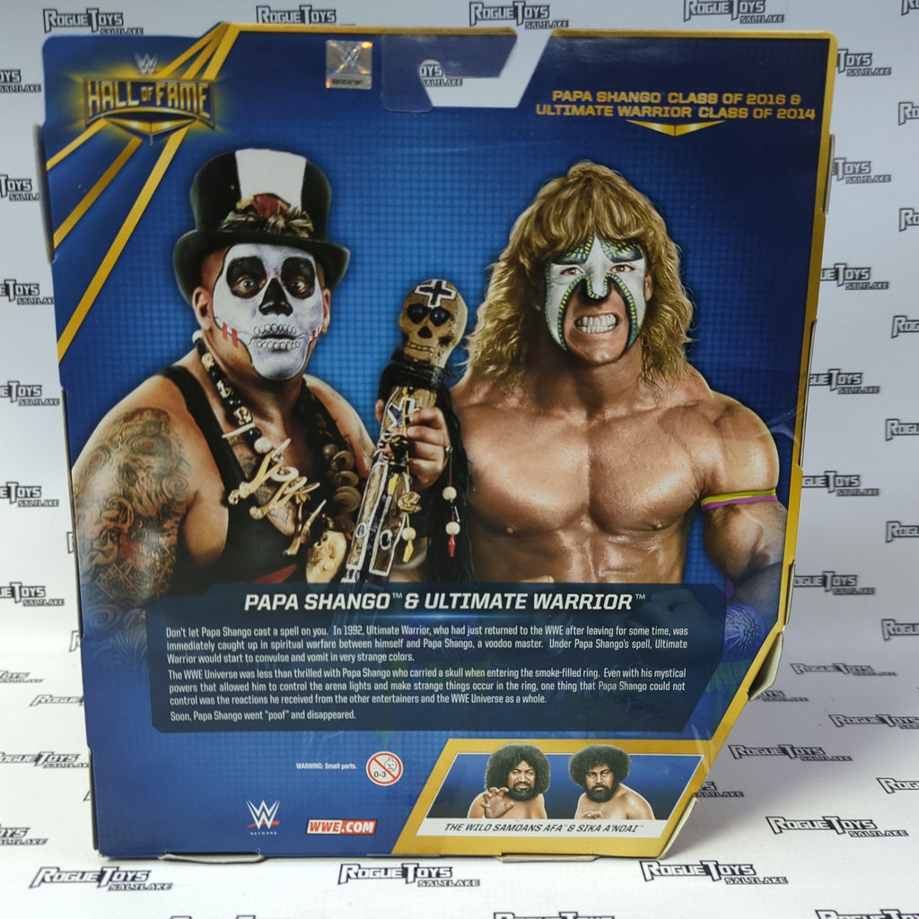 Mattel wwe elite hall of fame papa shango & ultimate warrior